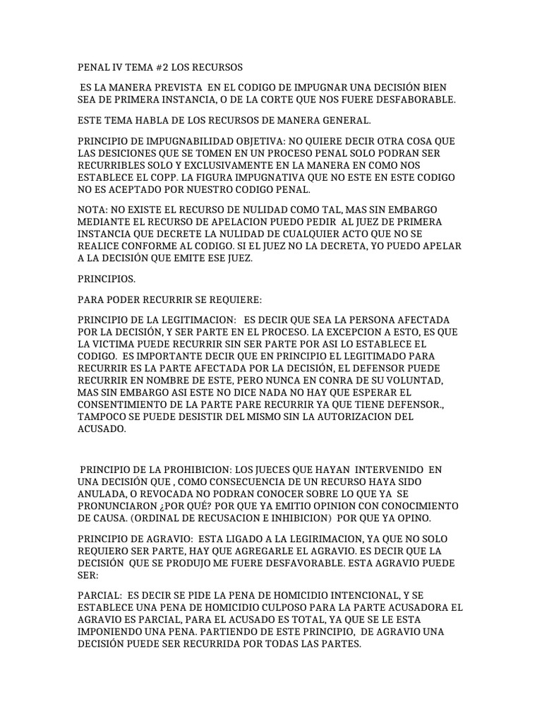 Penal Iv Tema 2 | PDF | Apelación | Homicidio