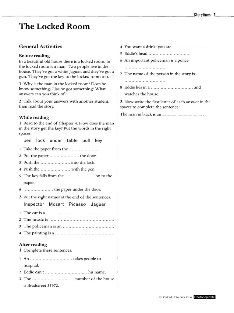 The Locked Room Activities | PDF