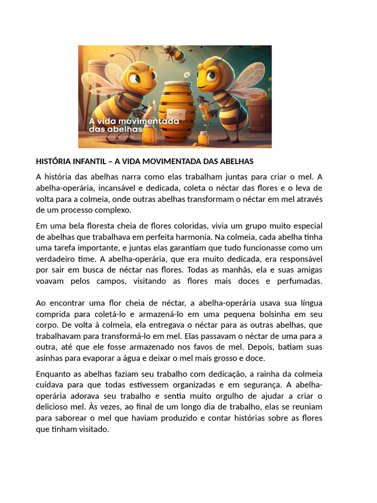 A VIDA MOVIMENTADA DAS ABELHAS | PDF