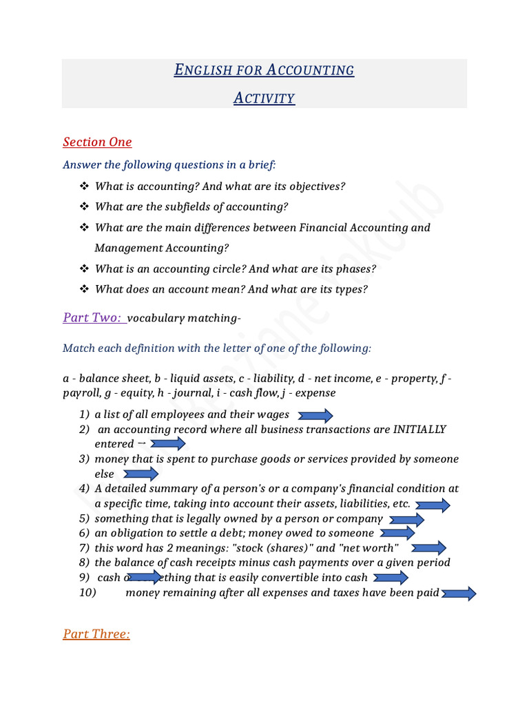 English Vocabulary for Accounting | PDF | Expense | Equity (Finance)