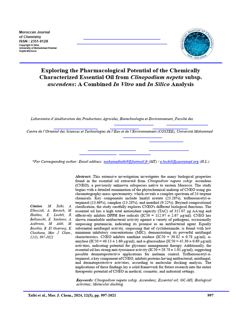 Taibi Def | PDF | Docking (Molecular) | Antimicrobial