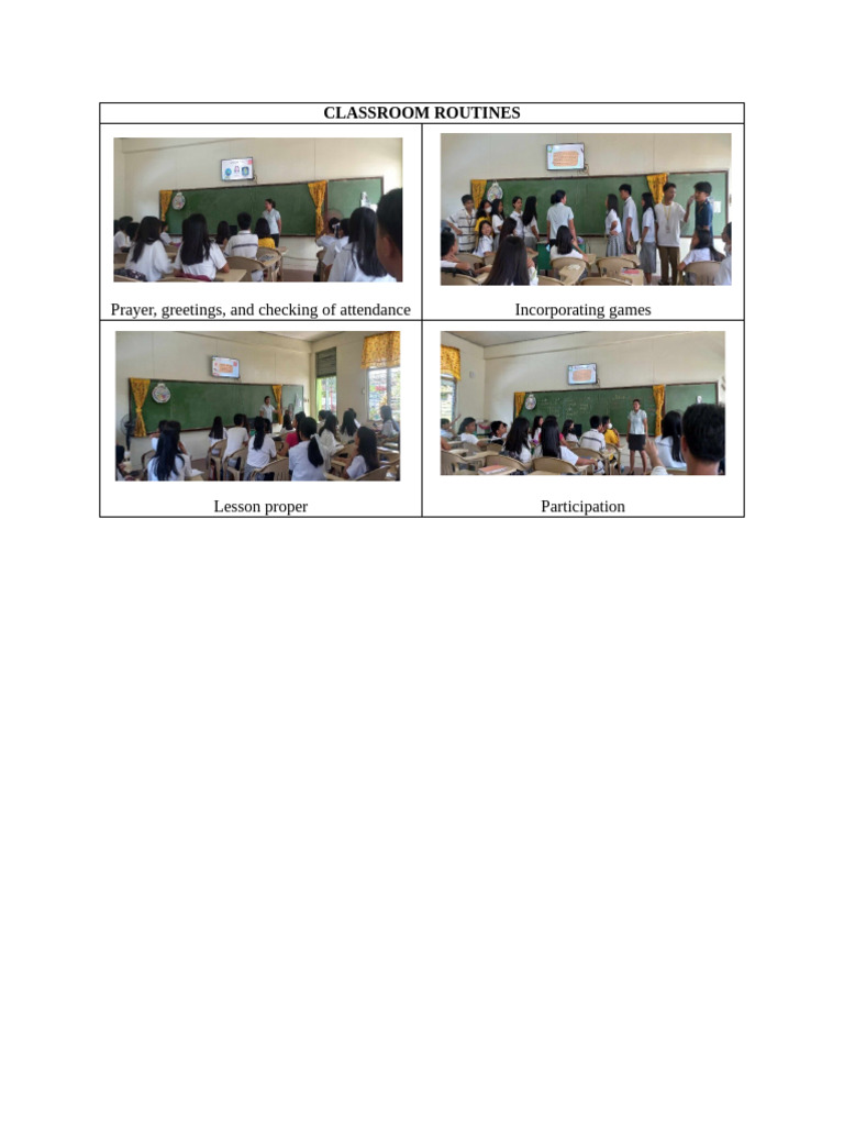 Classroom Routines | PDF