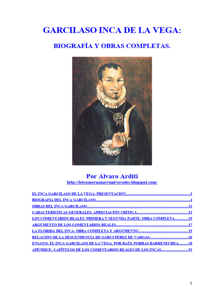 Biografía y Obras del Inca Garcilaso | PDF | Imperio Inca | Francisco ...