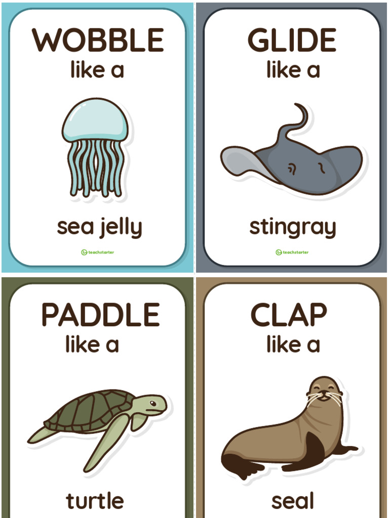 Ocean Themed Movement Cards Colour | PDF