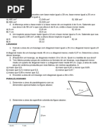 Exercícios de Área: Trapézio e Losango | PDF