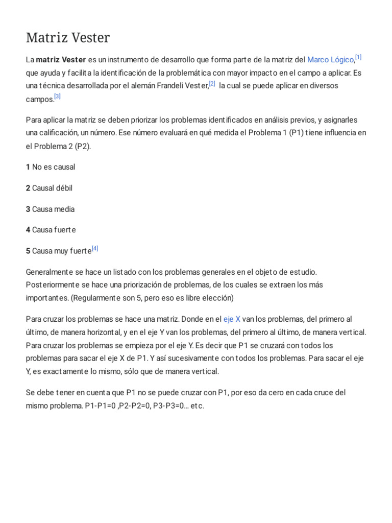 Guía de Aplicación de la Matriz Vester | PDF