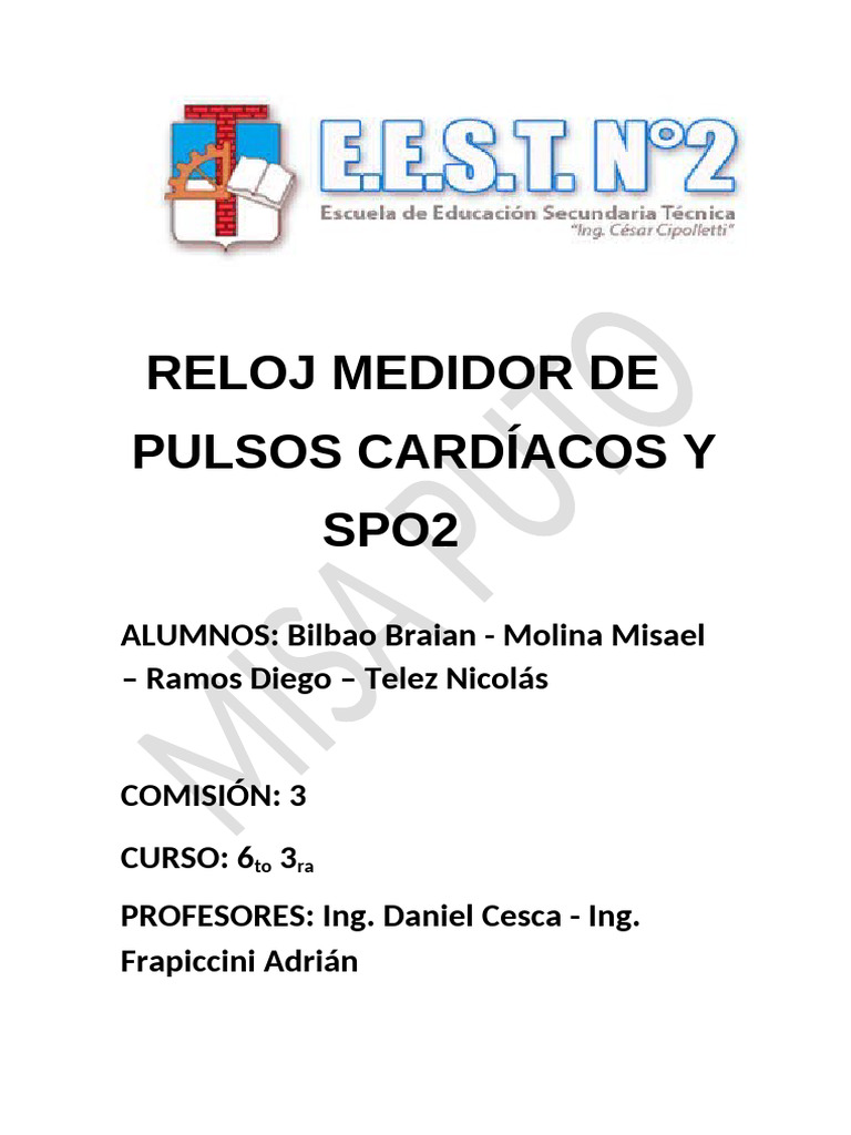 Reloj Medidor de Pulsos y SPO2 | PDF | Diodo emisor de luz | Oled