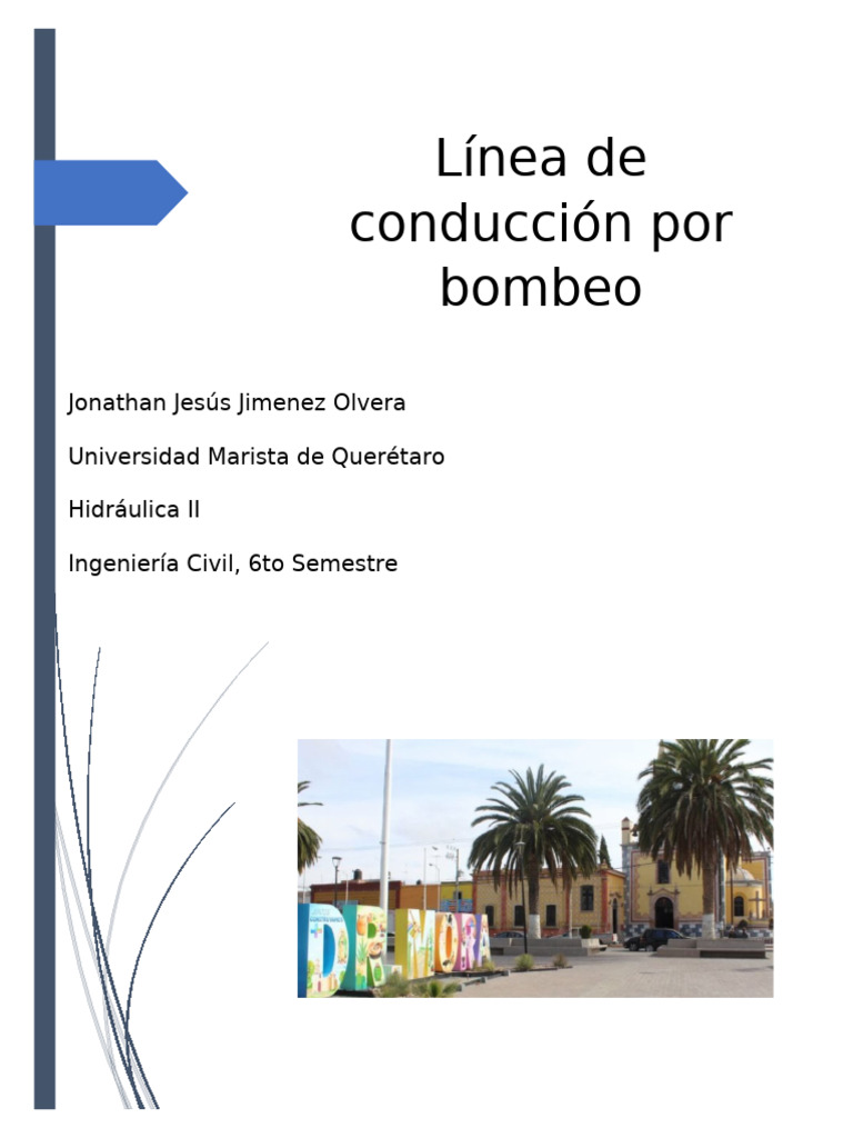 Linea de Conduccion Por Bombeo Perfil 2,4 y 1 Terminados | PDF | Bomba | Tubería (transporte de ...