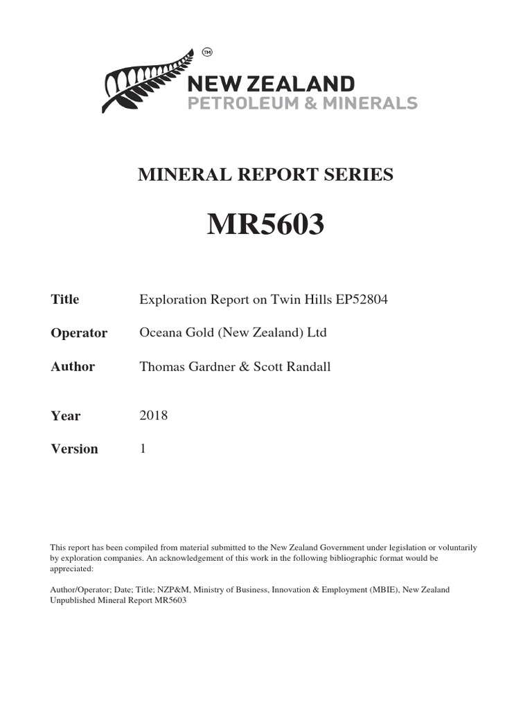 Twin Hills EP52804 Exploration Report | PDF | Geology | Exploration