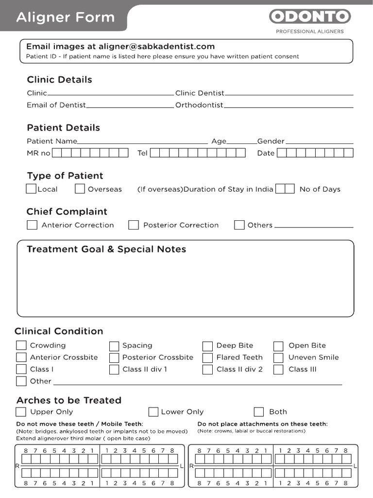 ODONTO Aligner Form | PDF