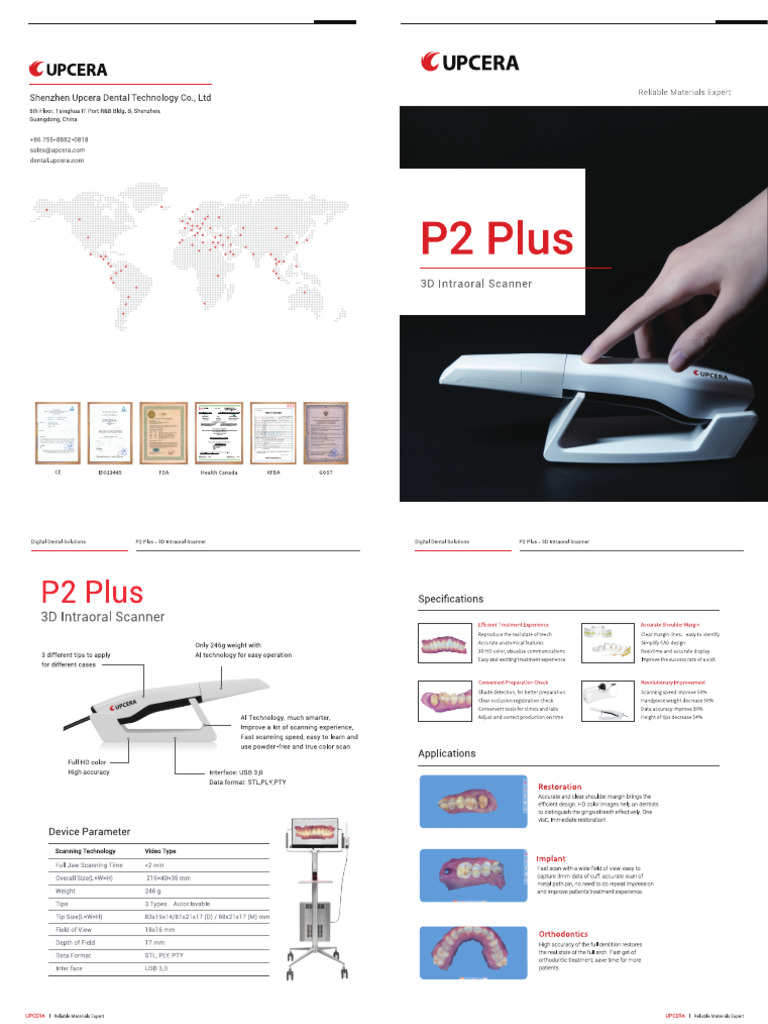 UPCERA P2 Plus - 3D Intraoral Scanner | PDF