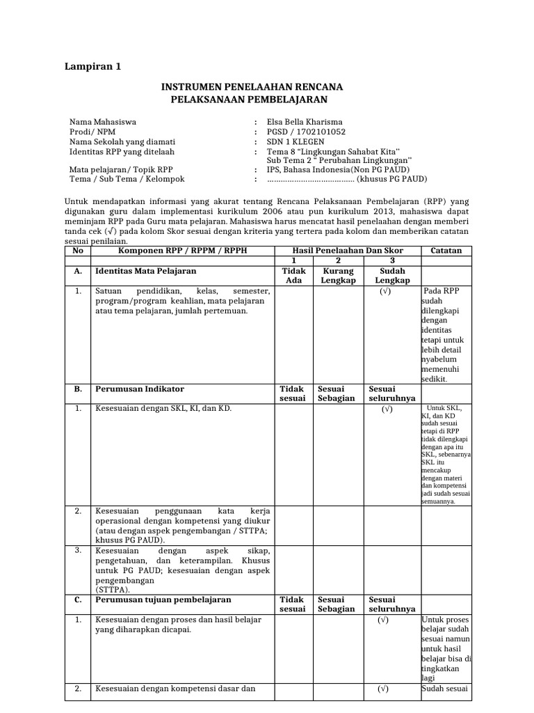 Laporan Magang 2 Elsa Bella K PGSD 6B (1702101052) | PDF