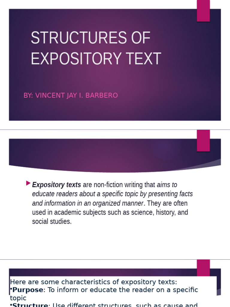Structures of Expository Text | PDF | Festival