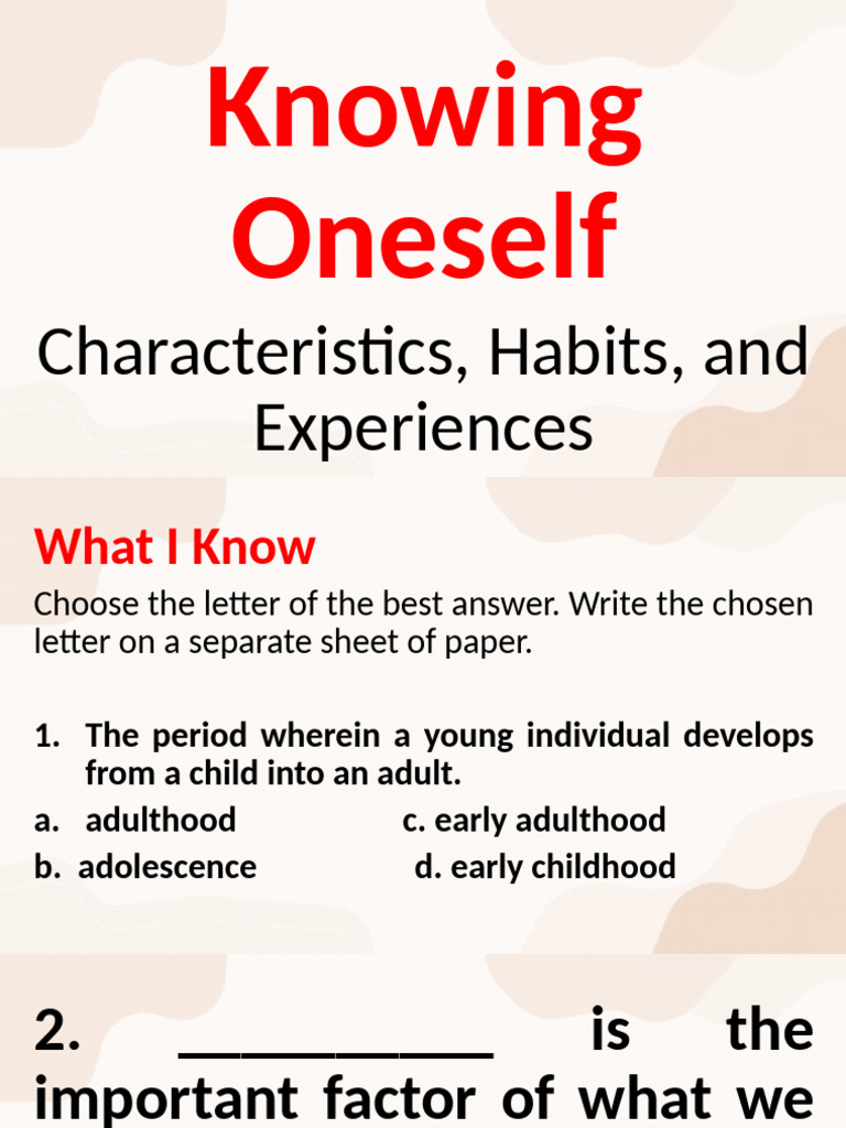 Lesson-2 | PDF | Self Esteem | Self Efficacy