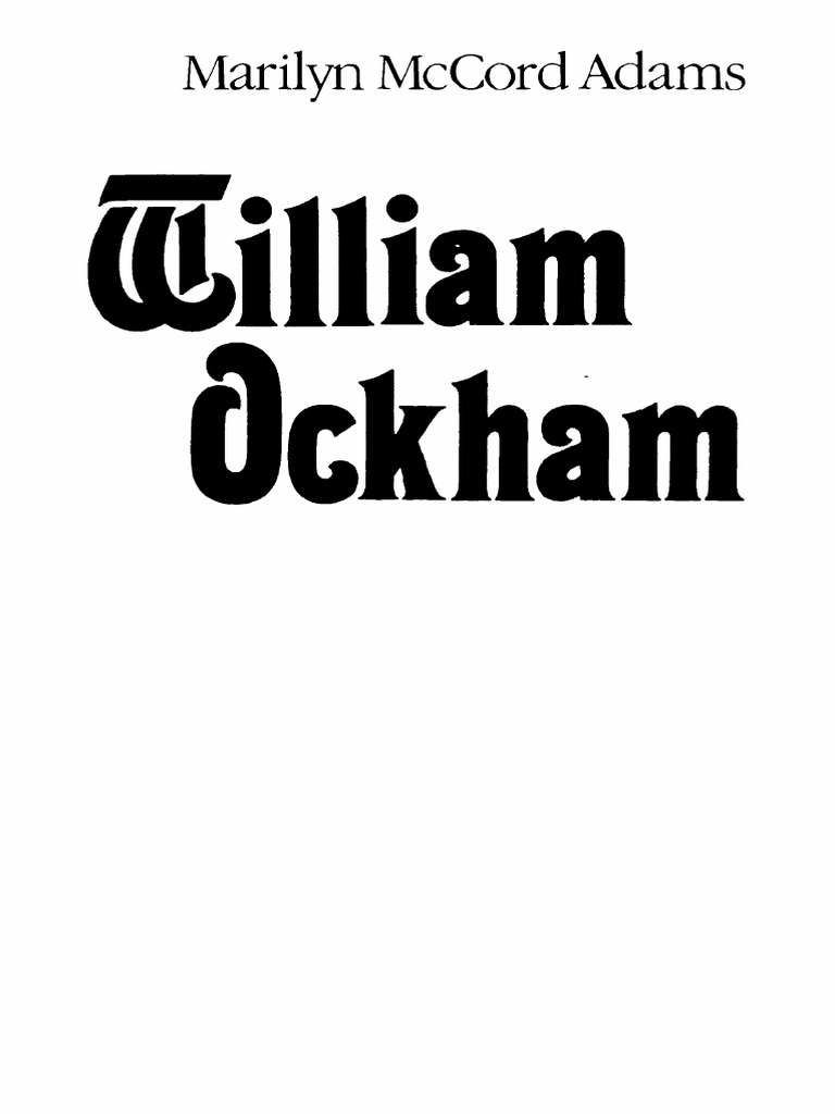 Marilyn McCord Adams - William Ockham 2 Vol. | PDF