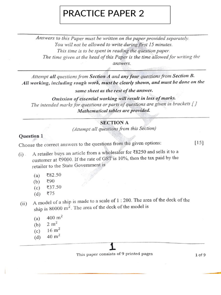 Practice Paper 2 | PDF