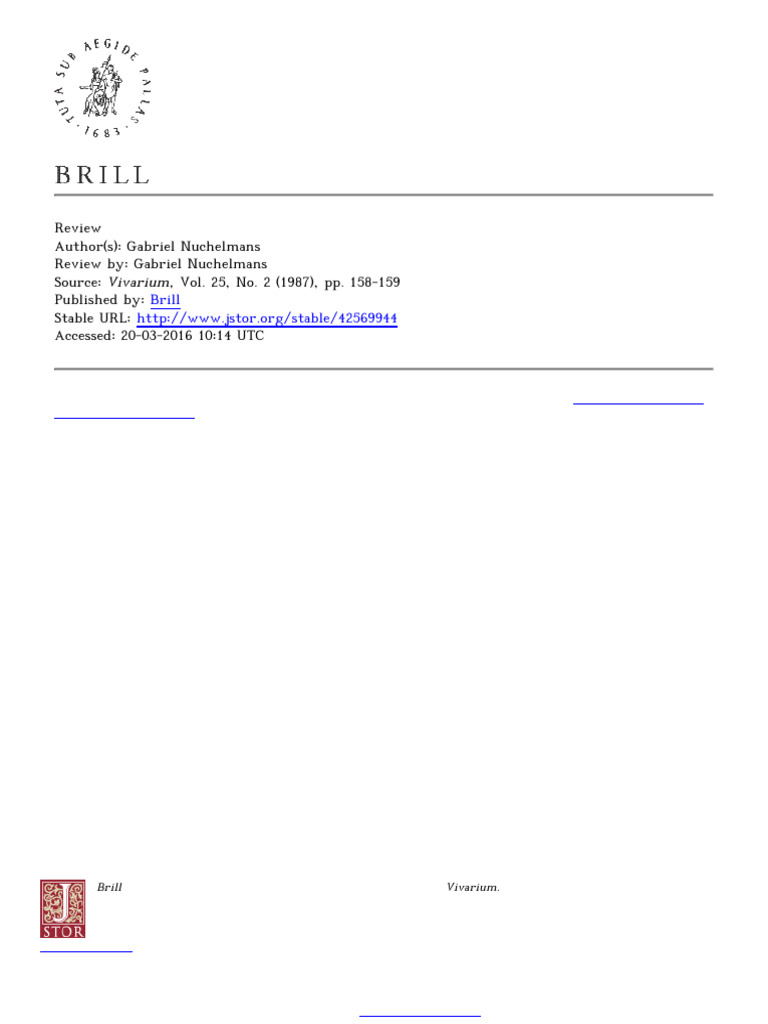 [Vivarium vol. 25 iss. 2] Review by_ Gabriel Nuchelmans - Tractatus de universalibusby John ...