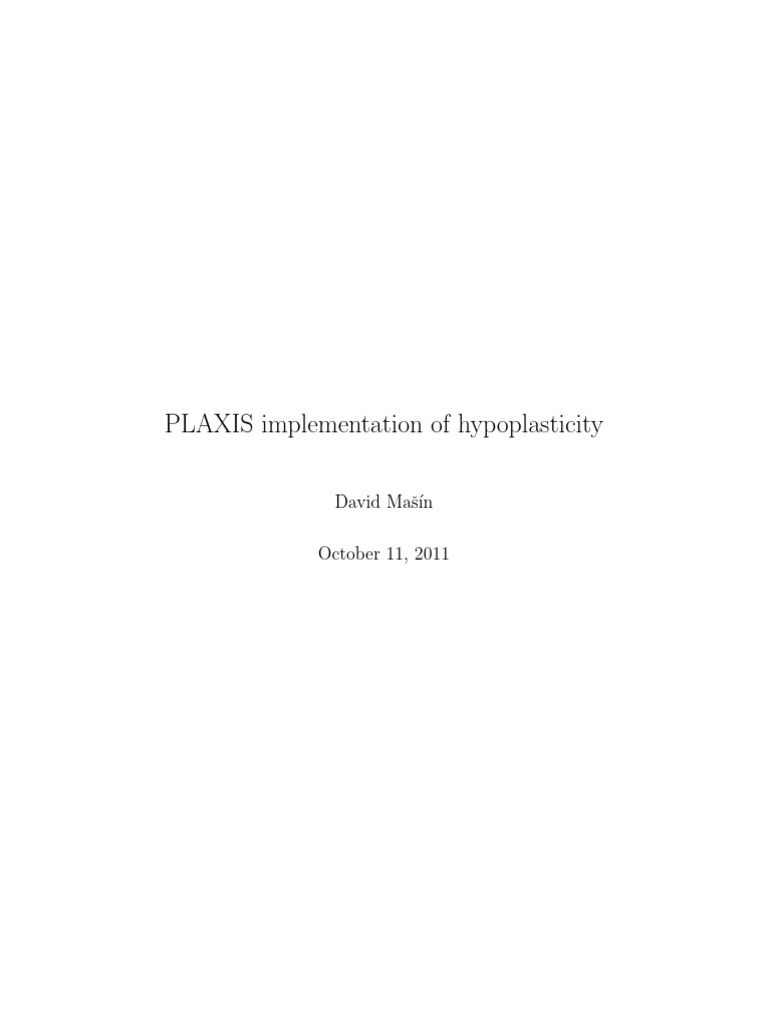Hypo-Plaxis | PDF | Stress (Mechanics) | Deformation (Engineering)
