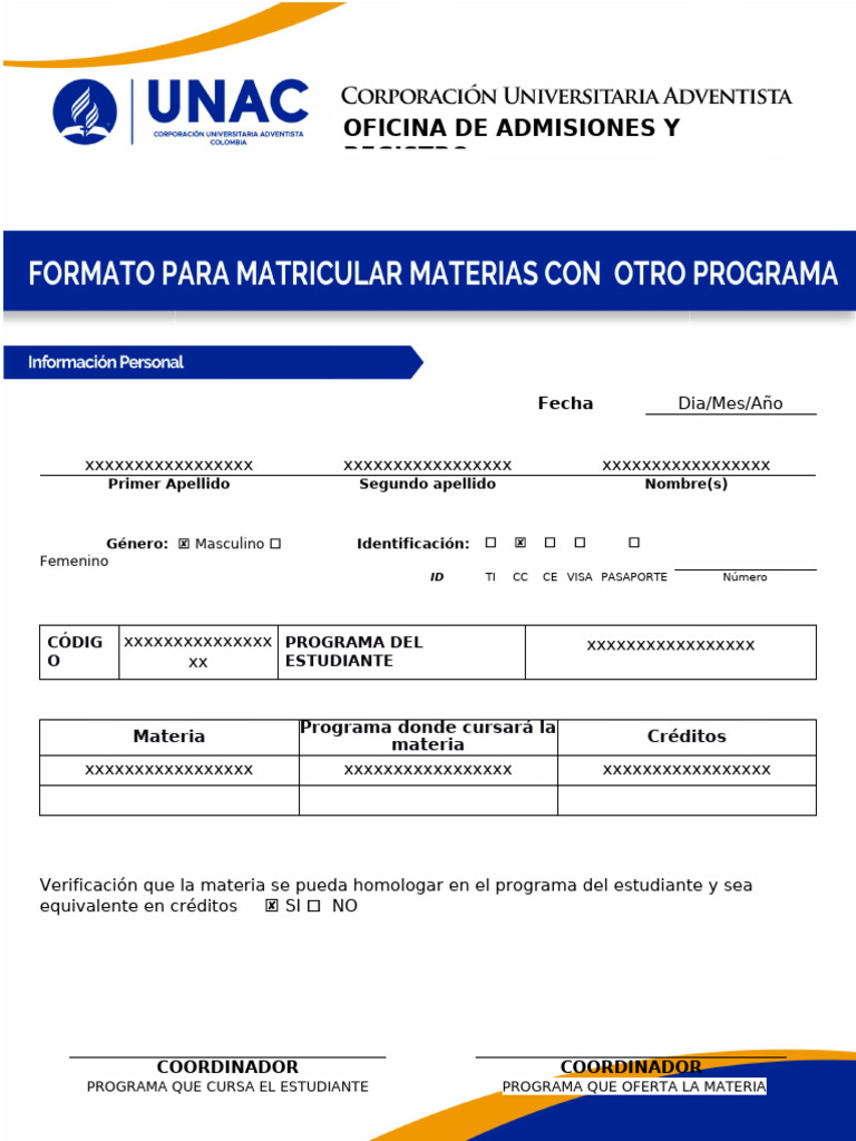 Formato D Autorización Materias Con Otro Programa | PDF