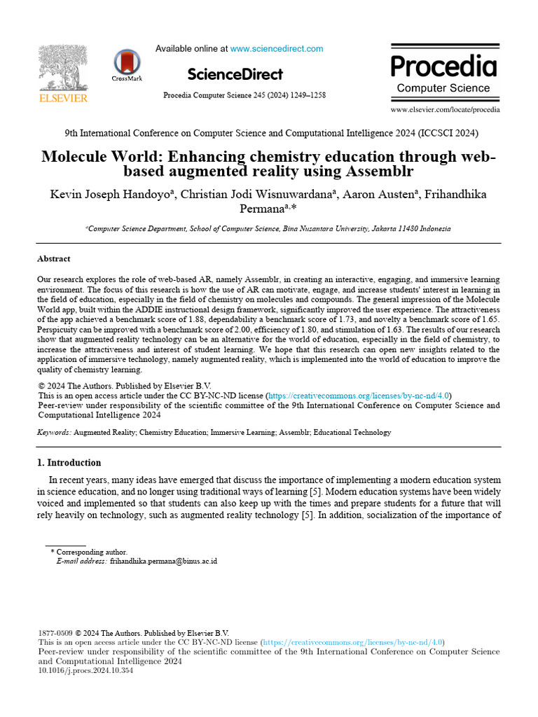 AR in Chemistry Education | PDF | Augmented Reality | Visualization ...