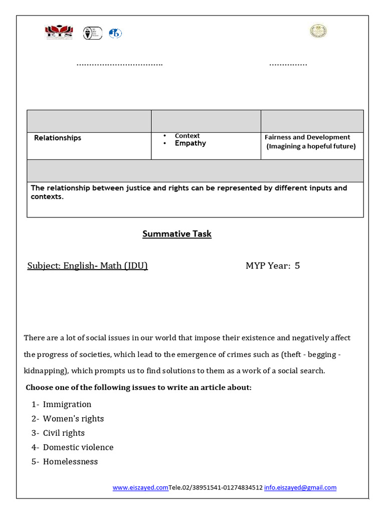 Social Issues Article Task Guidelines | PDF | Interdisciplinarity ...
