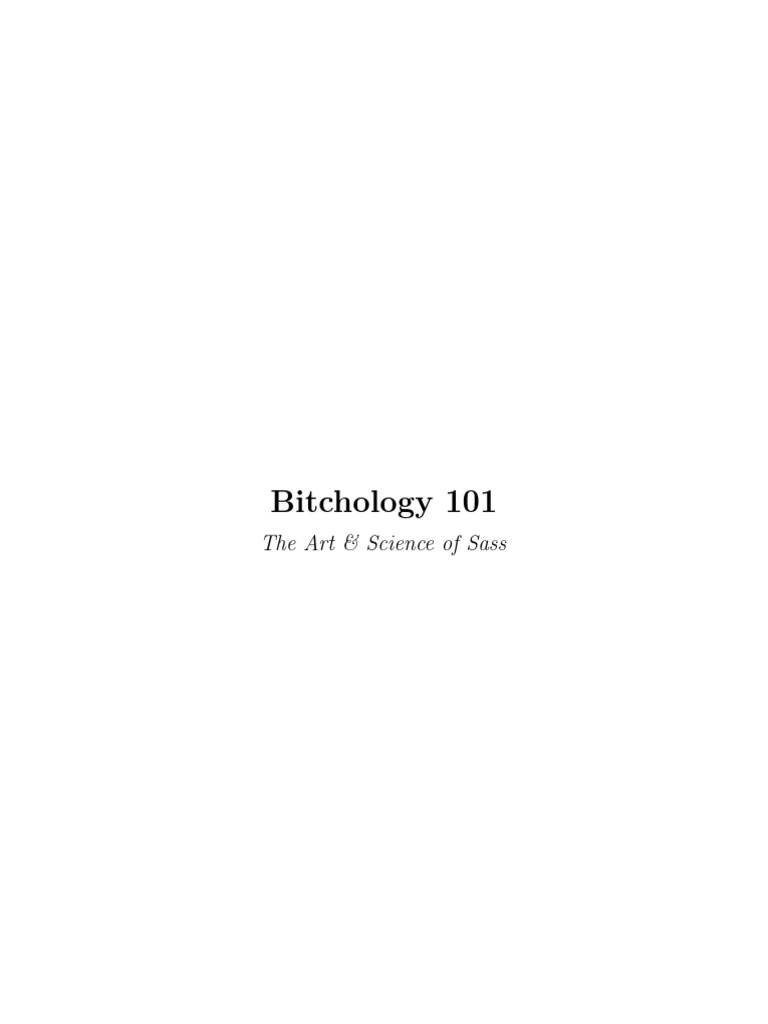Empowering Sass: Bitchology 101 | PDF | Feminism | Gender Studies