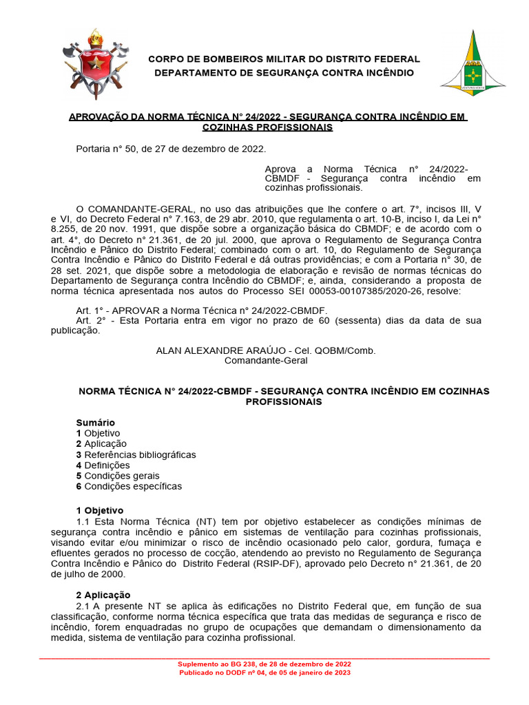 Norma Técnica de Segurança em Cozinhas | PDF | Incêndios | Calor