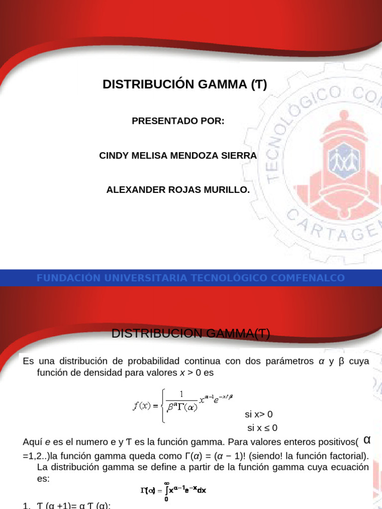 DISTRIBUCION_GAMMA[1] 2-2 | PDF | Función de densidad de probabilidad | Análisis matemático