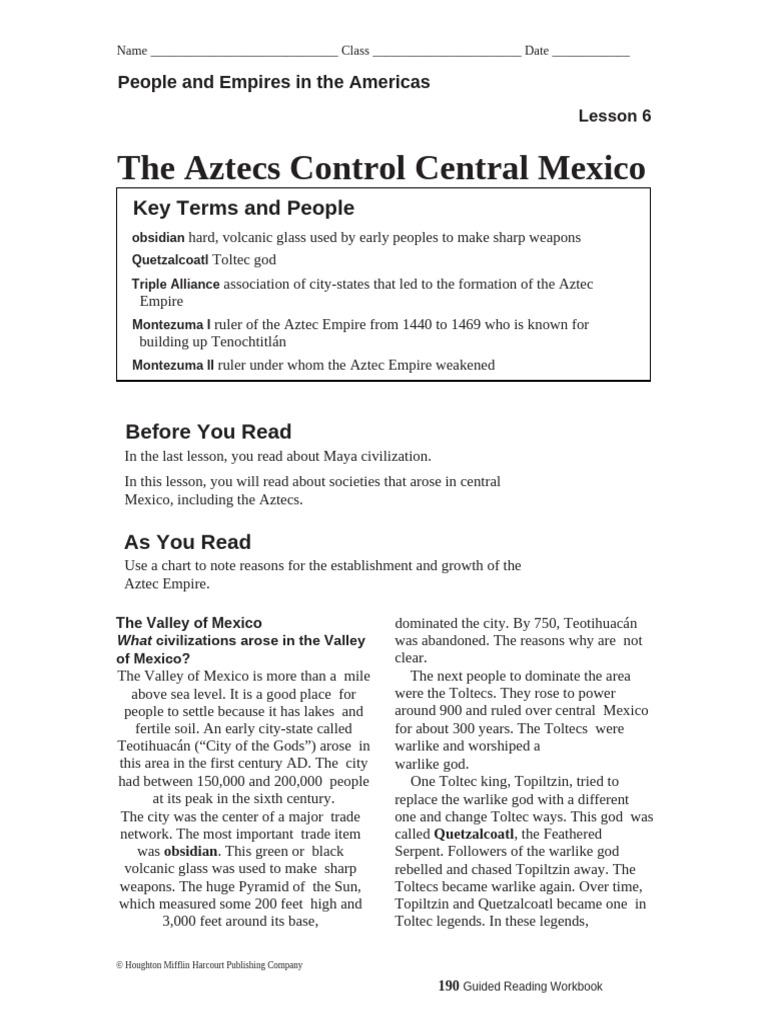 Copy of The Aztecs Control Central Mexico WS | PDF | Indigenous Peoples ...