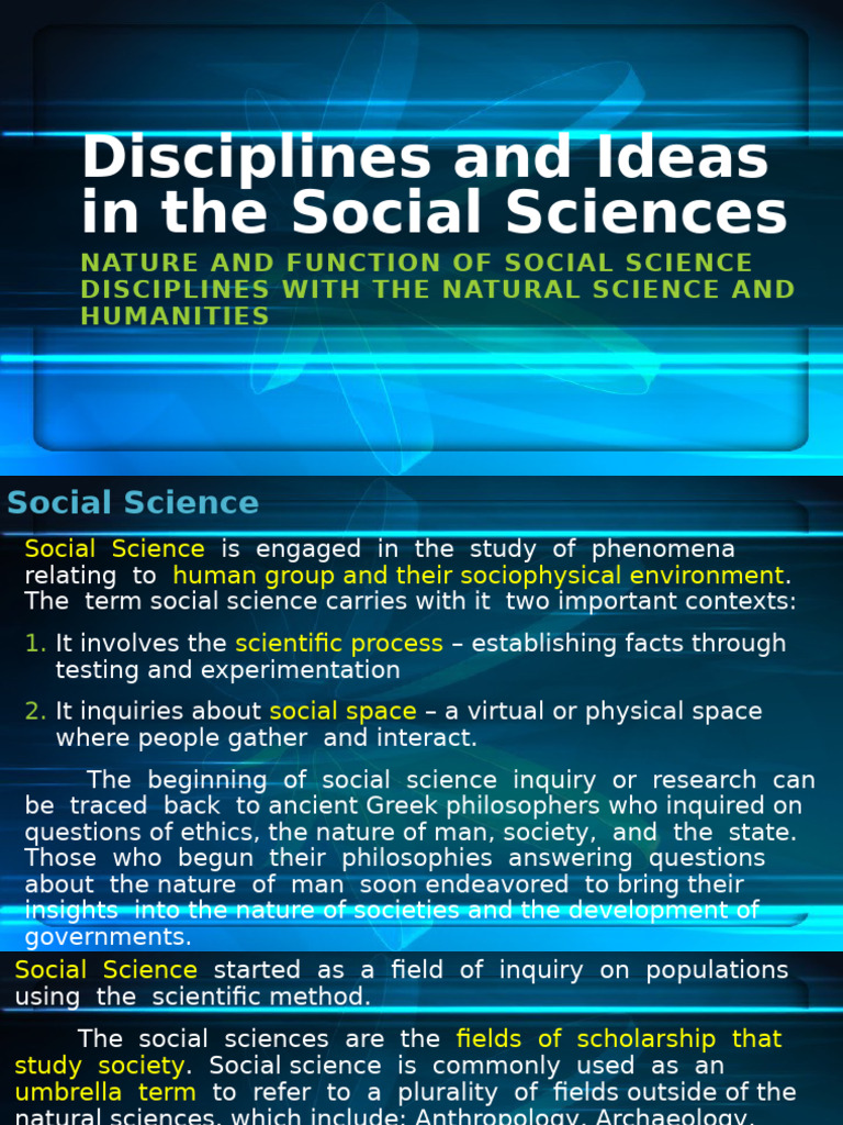Overview of Social Science Disciplines | PDF | Social Sciences | Science
