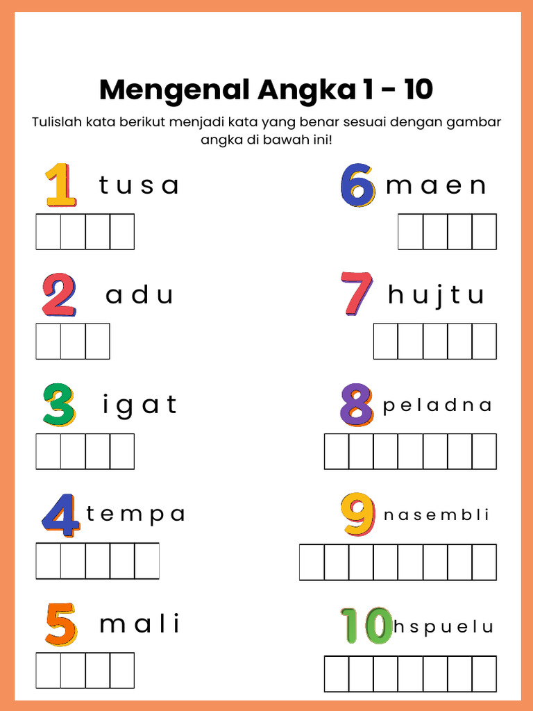 Mengenal Angka 1 - 10 | PDF