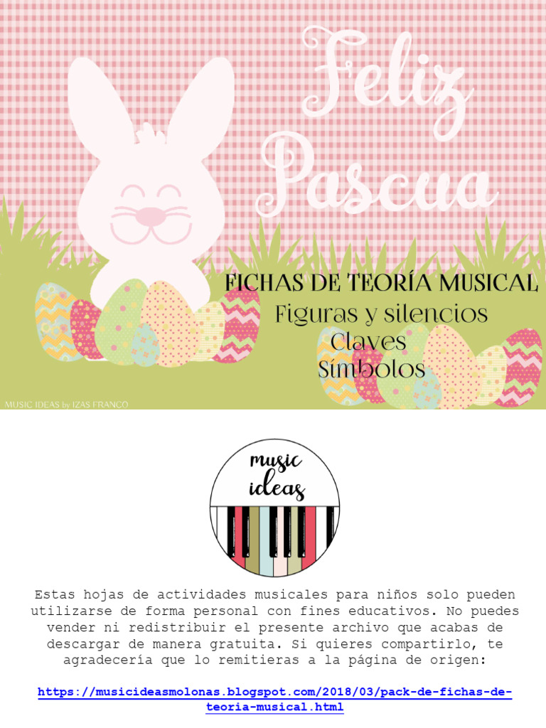 Fichas Musicales para Pascua Infantil | PDF