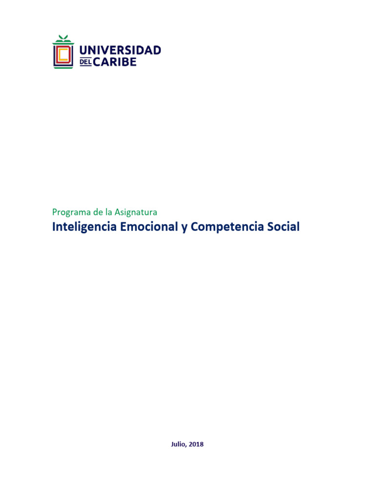 Inteligencia Emocional y Competencia Social | PDF | Las emociones ...