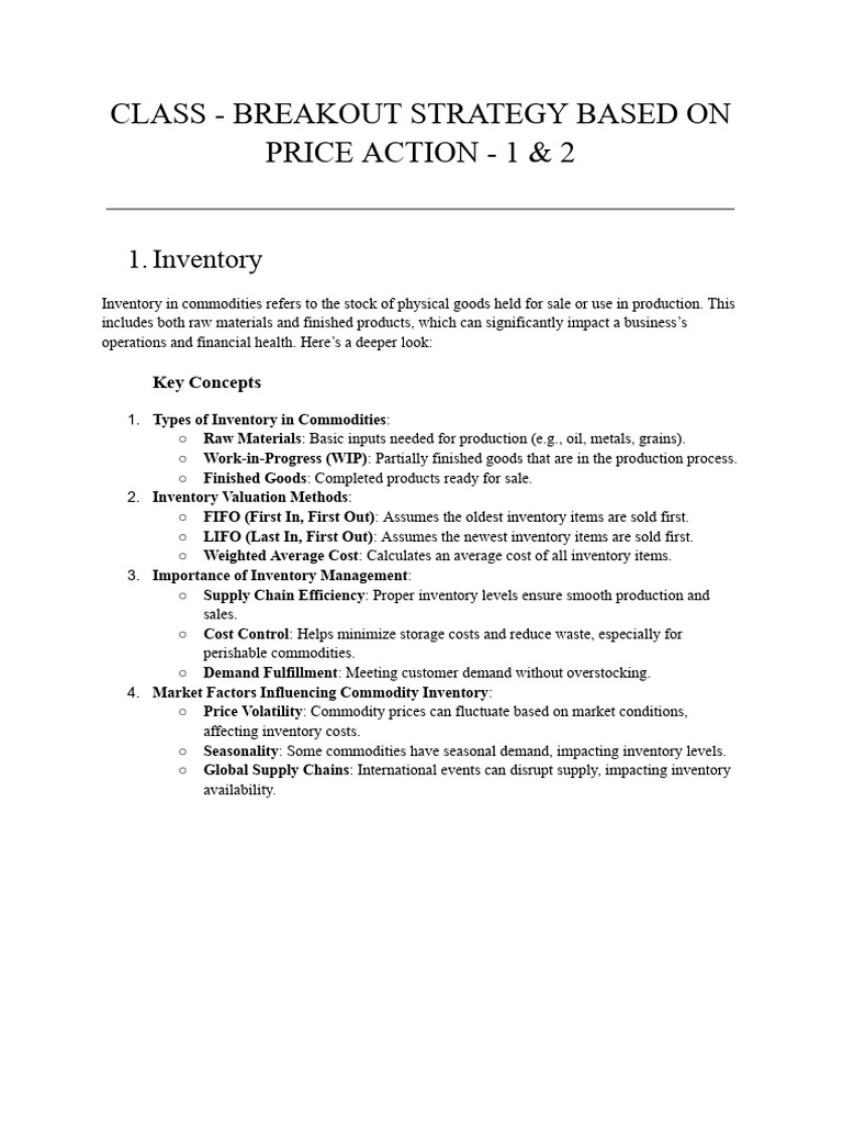 Class - Breakout Strategy Based On Price Action - 1 & 2 | PDF ...