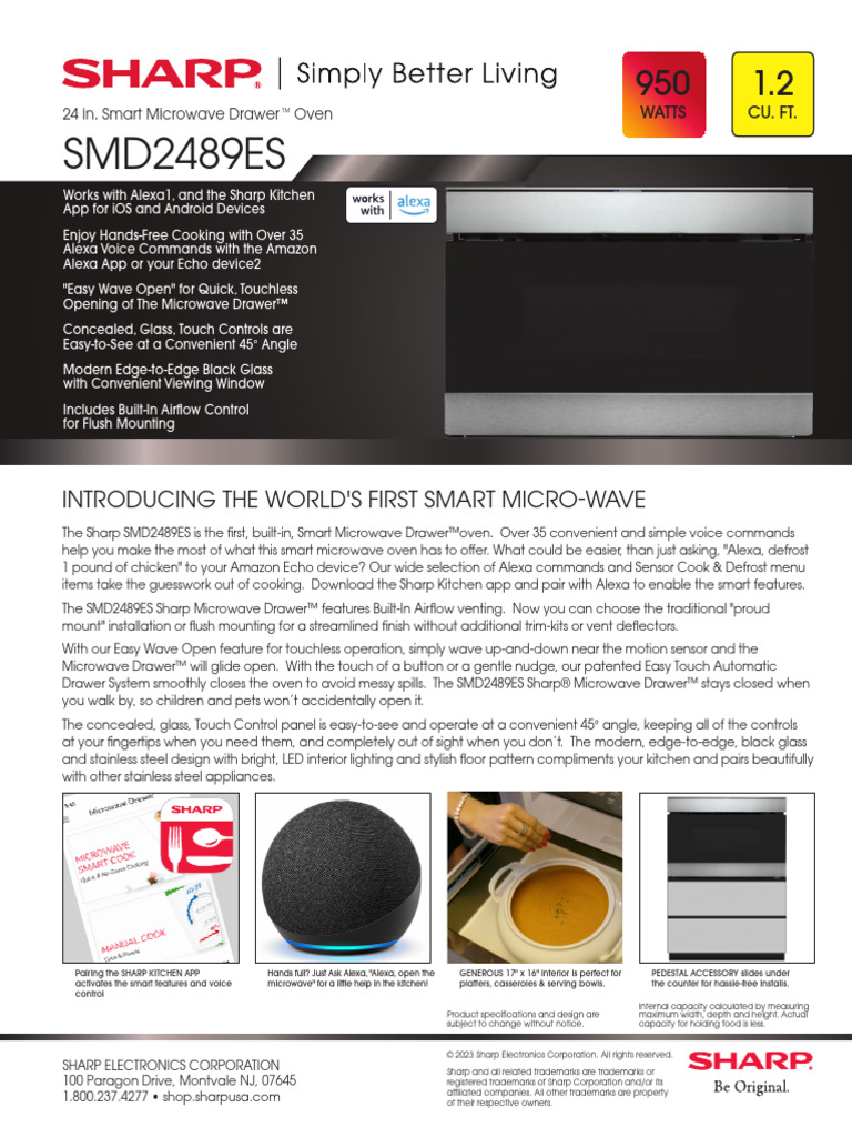Sharp SMD2489ES Microwave Brochure | PDF | Microwave | Mobile App