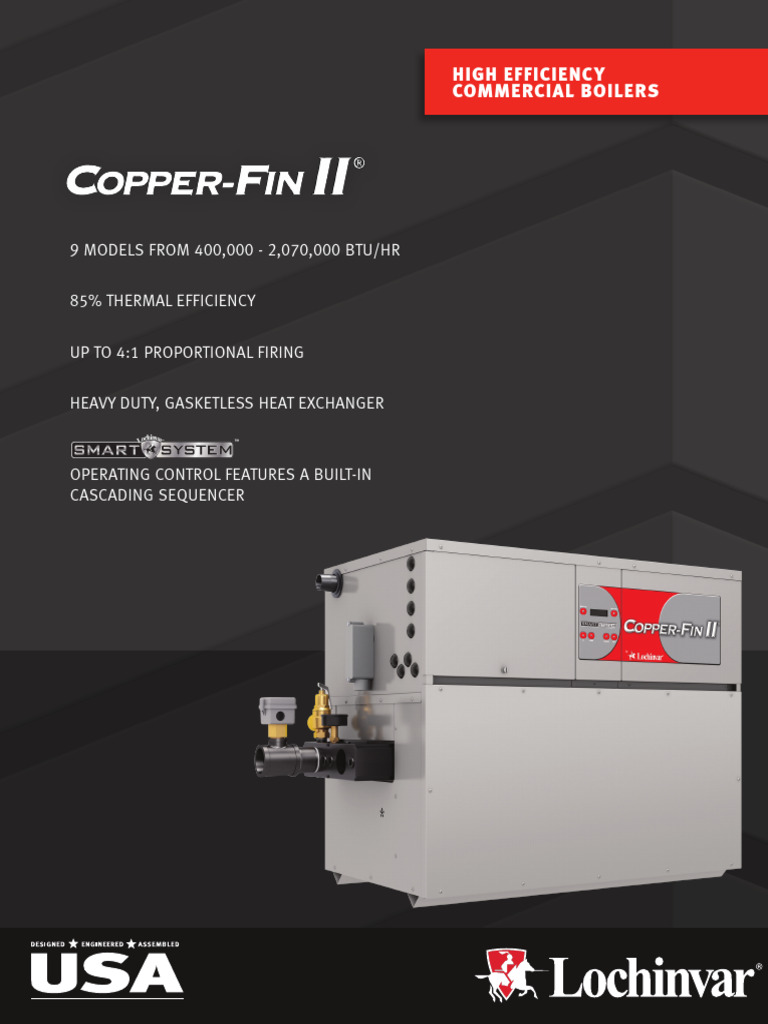 Lochinvar Copper-Fin II - DS | PDF | Heat Exchanger | Water Heating