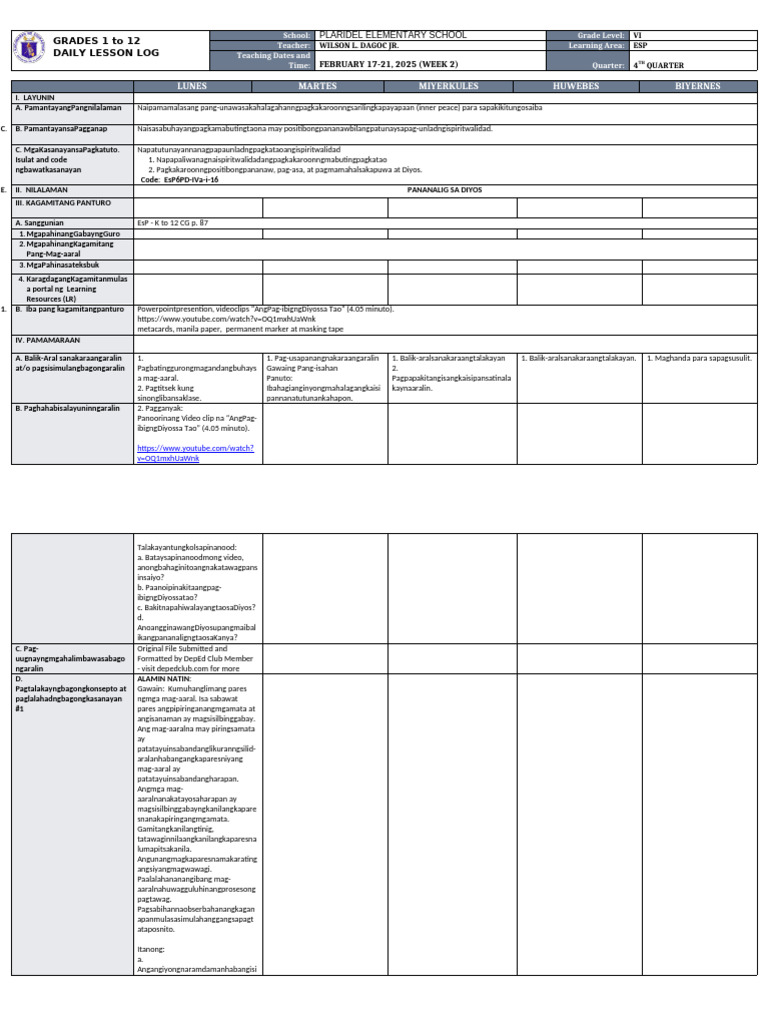 DLL_ESP 6_Q4_W2 (1) | PDF