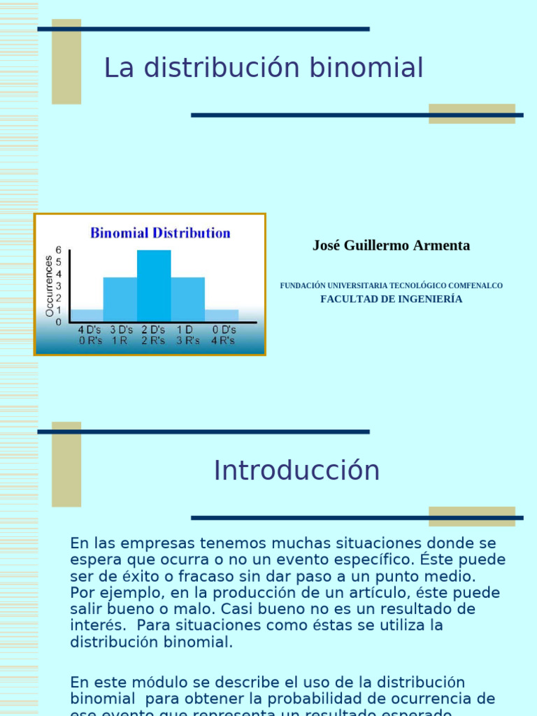 Distribución Binomial: Guía y Ejemplos | PDF | Probabilidad | Teoría de ...