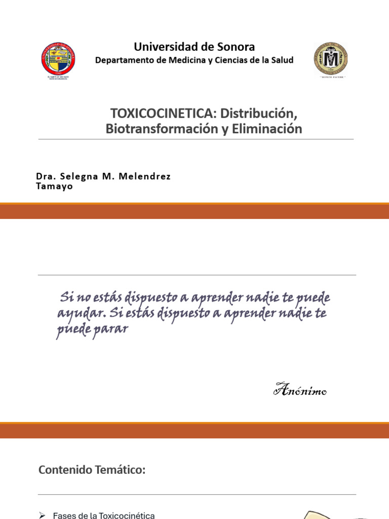 Distribucion, Biotransodrmacion y Eliminacion | PDF | Biotransformación | Toxicidad