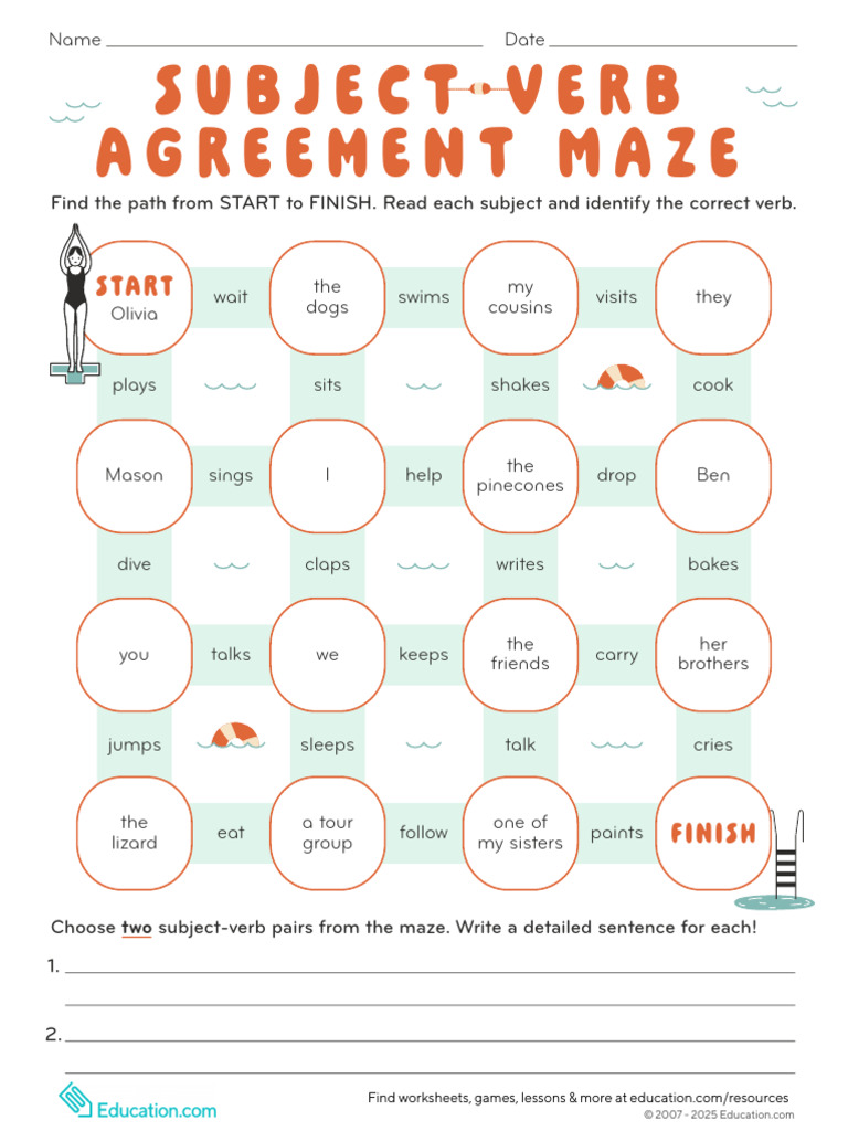 Subject-Verb Agreement Activity | PDF