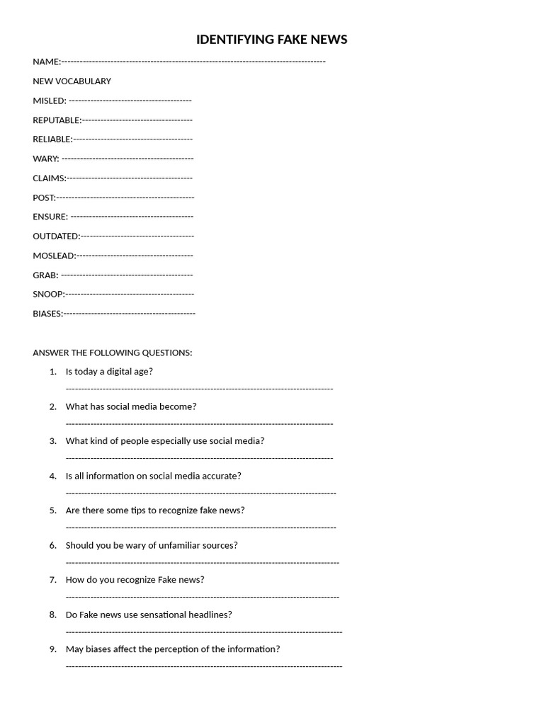 IDENTIFYING FAKE NEWS | PDF