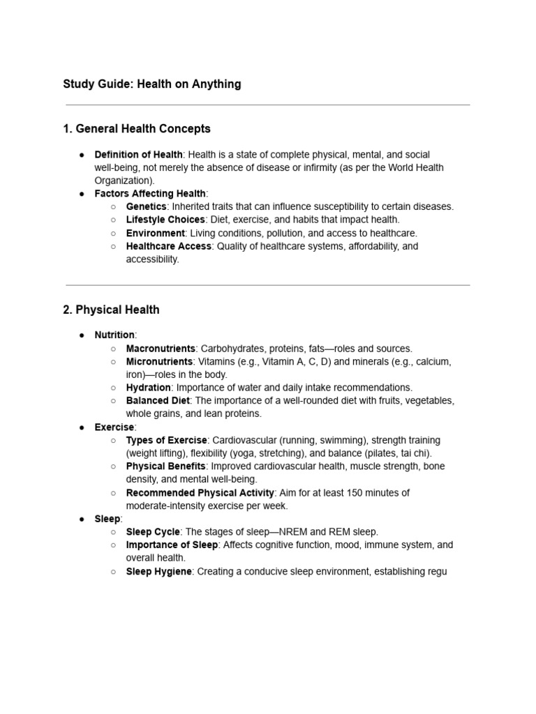 Health Concepts and Wellness Guide | PDF