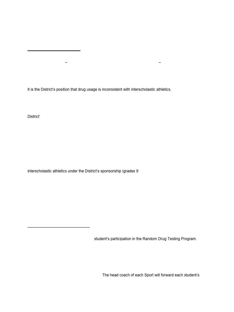 Jefferson City Schools Drug Testing Policy | PDF | Drug Test | Sports