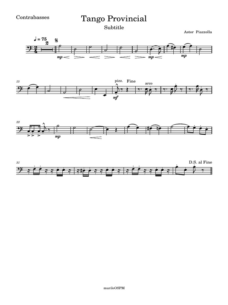 Tango Provincial-Contrabasses | PDF