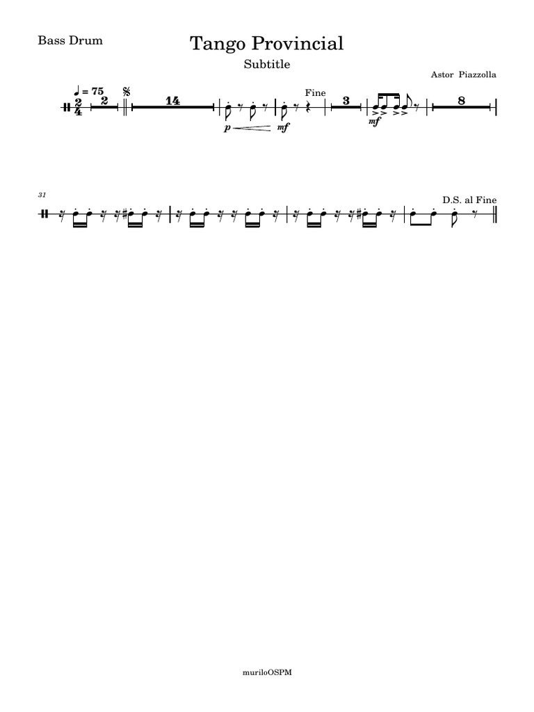 Tango Provincial-Bass Drum | PDF