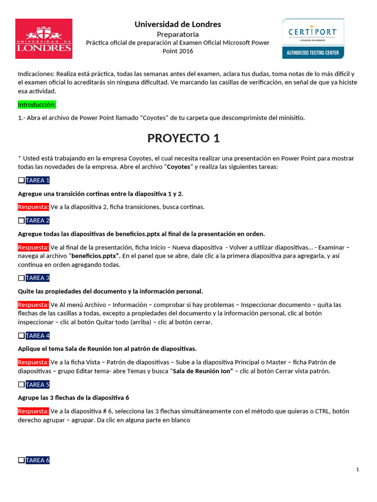 Práctica de PowerPoint 2016: Ejercicios | PDF | Microsoft PowerPoint ...