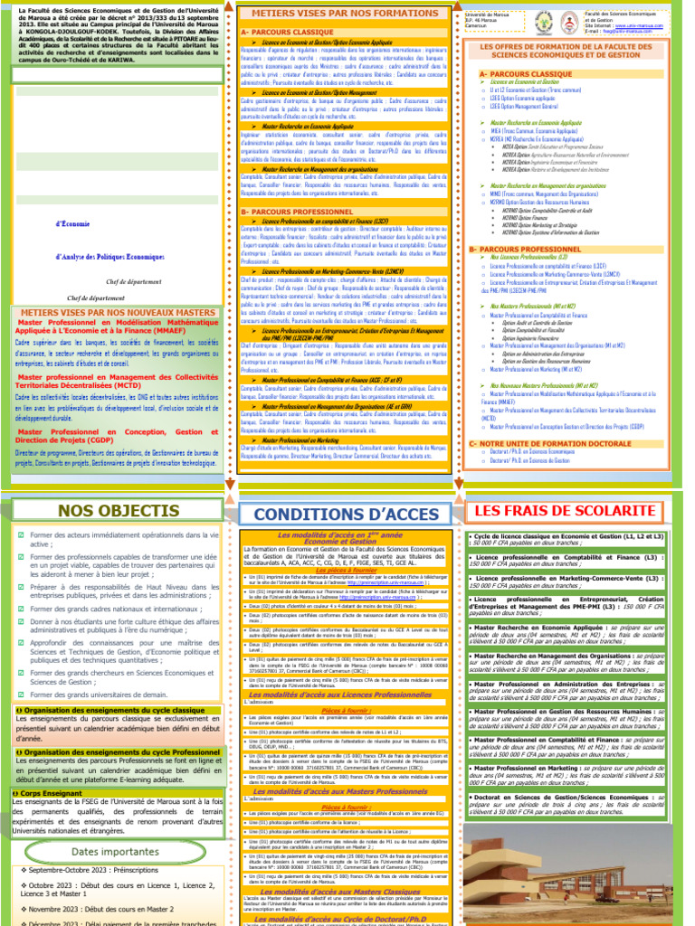 Offres de formation FSEG Maroua 2024-2025 | PDF | Business | Économie