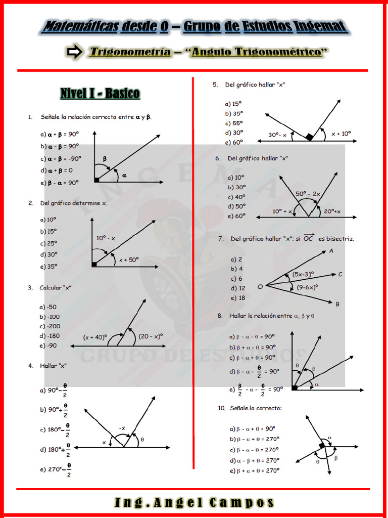Trigonometria - Angulo Trigonometrico | PDF