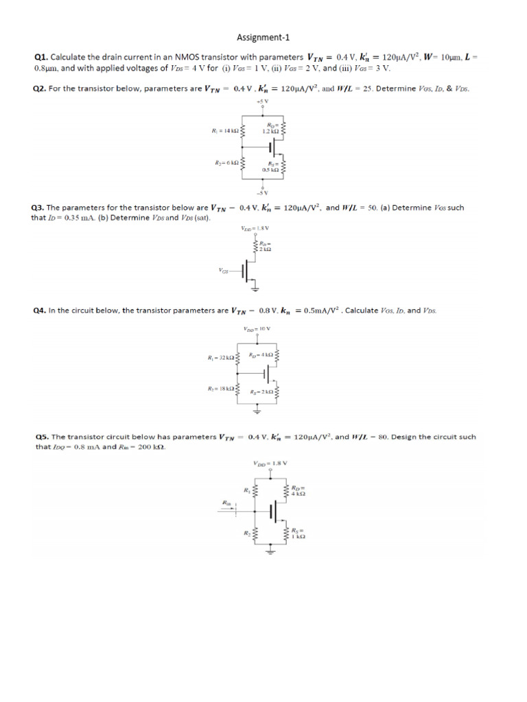 Electronics Circuits - Assignment - 1 | PDF