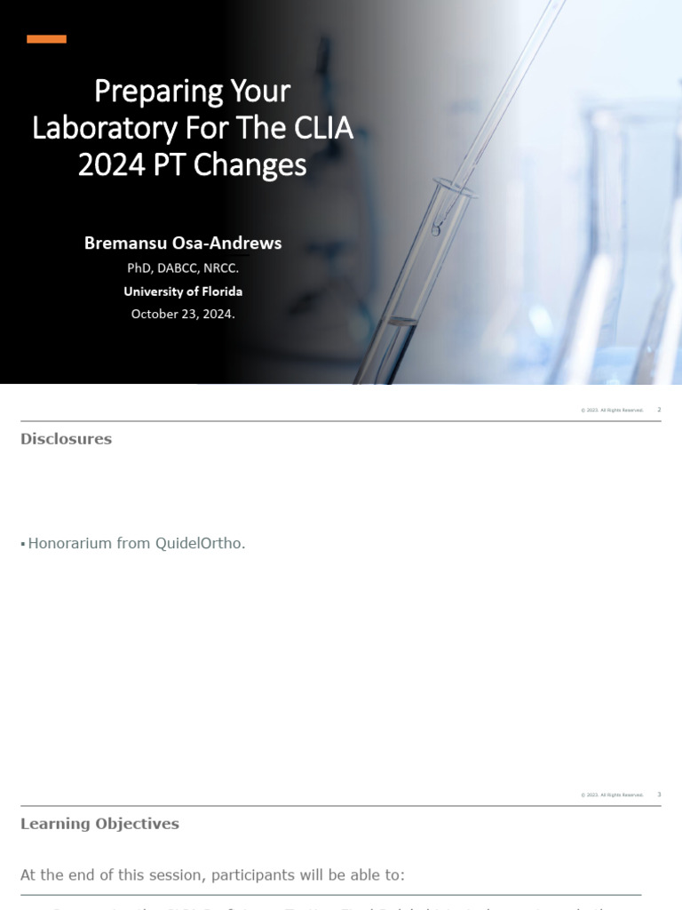 CLIA 2024 PT Changes for Laboratories | PDF | Health Care | Medicine